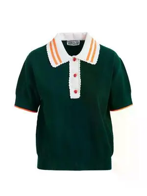 Essentiel Antwerp Lace-trimmed Polo Top