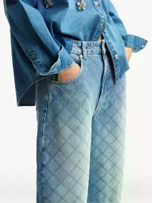 Essentiel Antwerp Diamond-quilted Barrel-leg Jeans