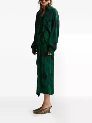 Essentiel Antwerp Tropical Print Ruffled Midi Skirt
