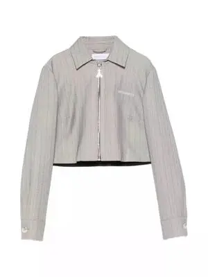 Patrizia Pepe Grey Pinstripe Cropped Jacket