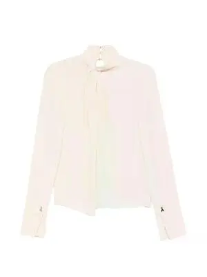 Patrizia Pepe Tie-neck High-neck Blouse - Neutrals