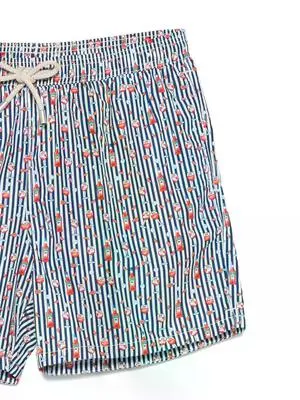 MC2 SAINT BARTH Micro Fantasy Striped Swim Shorts - Blue