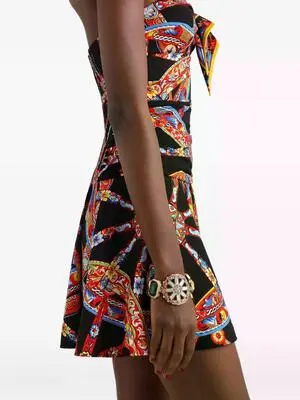 Dolce & Gabbana Carretto-print Charmeuse Mini Dress