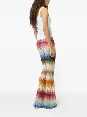 Missoni Flared Trousers With Dégradé Lace Motif - Neutrals