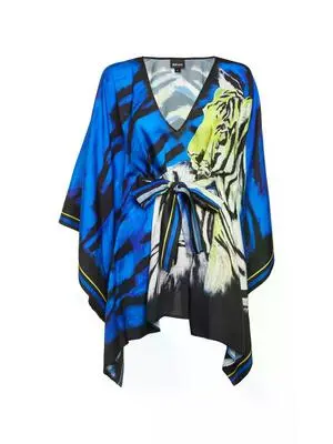 Just Cavalli Tiger Print Belted Kaftan Tunic