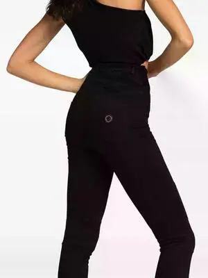 Roberto Cavalli Biker-style Ribbed-panel Jeans