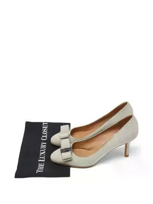 FERRAGAMO Vara Bow Glitter Pumps