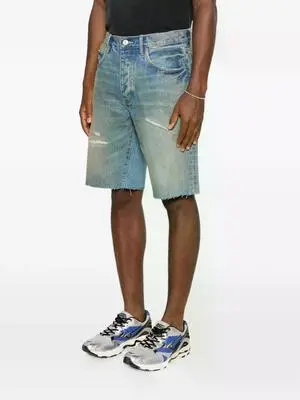 PURPLE BRAND Distressed Raw-cut Denim Shorts
