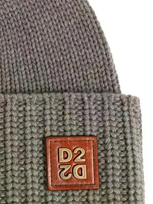 Dsquared2 Ribbed-knit Beanie Hat With Logo Patch