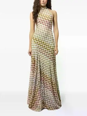 Missoni Geometric Pattern Halterneck Dress