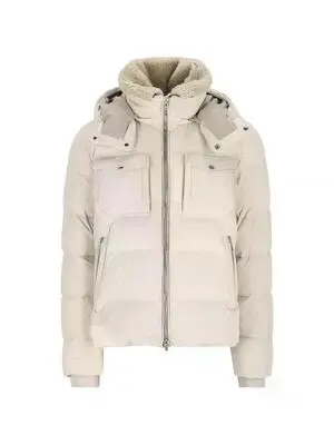 MOORER Beige Hooded Padded Jacket