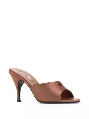 Miu Miu Embroidered Satin Stiletto Sandals