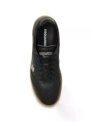 Dsquared2 Logo Plaque Leather Sneakers - Black