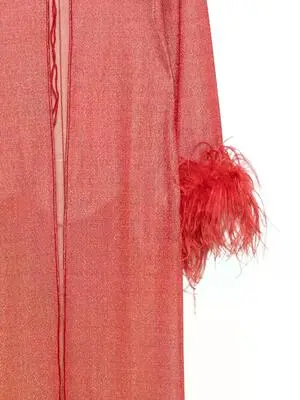 Oseree Feather-trim Beach Cover-up