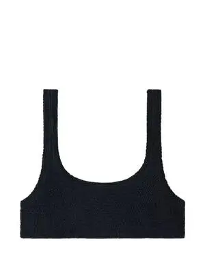 MC2 SAINT BARTH Naima Crinkled-finish Bikini Top - Black