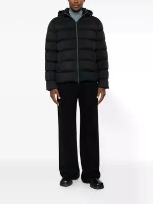 Herno Quilted Hooded Jacket - Black