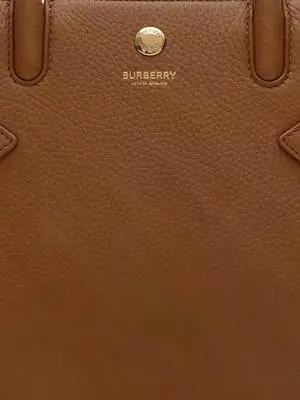 Burberry Grainy Calf Leather Mini Bag With Polished Logo Studs - Brown