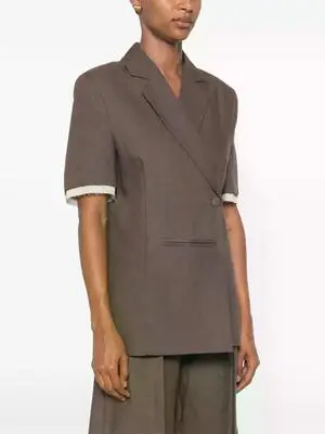 VICOLO Double-breasted Short Sleeve Blazer