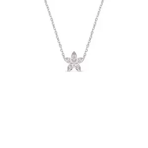 BLOOMTINE | EARTH ANGEL HQ Bloomtine Sterling Flower Necklace With Moissanite - Silver