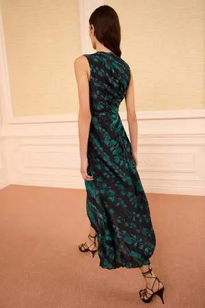 Ulla Johnson Shibori Dyed Silk Midi Dress - Malachite