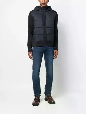 BOSS Indigo Cotton Blend Slim Cut Jeans With Logo Patch - Blue