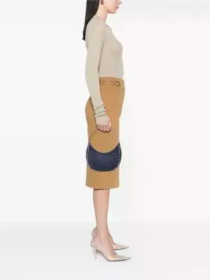 Burberry House Check Trimmed Denim Shoulder Bag