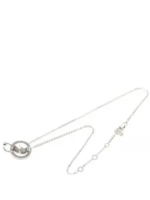 Dior Brass Button Pendant Necklace - Silver