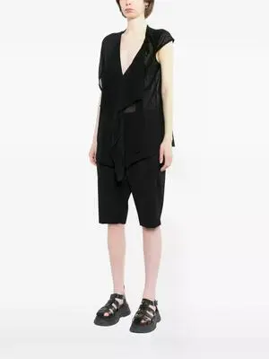 Yohji Yamamoto Asymmetric Draped V-neck Sleeveless Top