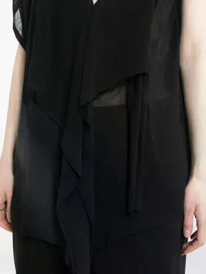 Yohji Yamamoto Asymmetric Draped V-neck Sleeveless Top