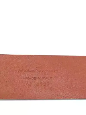 FERRAGAMO Leather Belt With Silver-tone Buckle - Brown