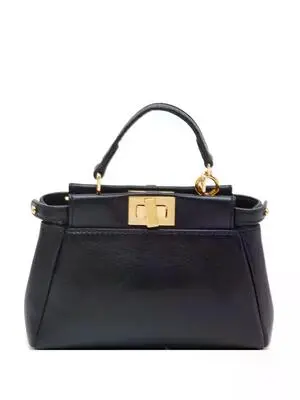 Fendi Micro Peekaboo Leather Tote Bag