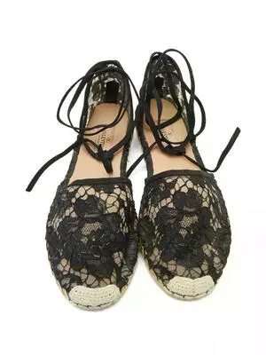 Valentino Garavani Lace Ankle-tie Flat Sandals