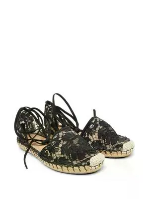 Valentino Garavani Lace Ankle-tie Flat Sandals