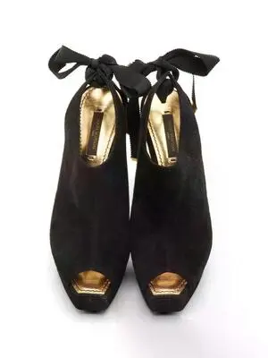 LOUIS VUITTON Suede Heeled Sandals