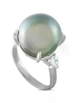 LB EXCLUSIVE Platinum Pearl And Diamond Ring - Silver