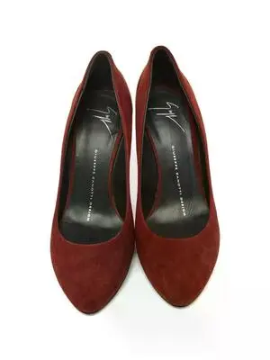 GIUSEPPE ZANOTTI Burgundy Suede Platform Pumps