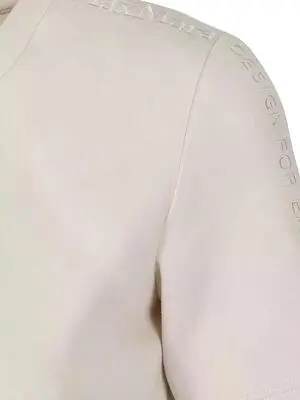 Max Mara Logo Embroidered T-shirt - Neutrals