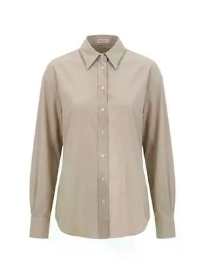 Brunello Cucinelli Monili-trim Long-sleeve Shirt