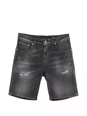 DONDUP Derick Distressed Paint-splatter Denim Shorts
