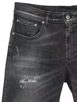 DONDUP Derick Distressed Paint-splatter Denim Shorts