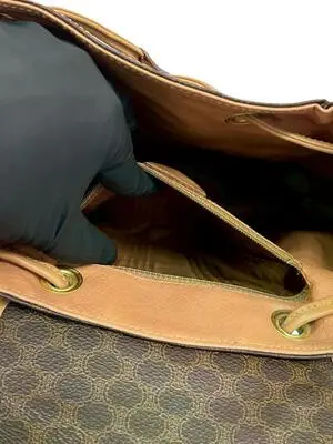 Celine Macadam Coated Canvas Drawstring Backpack