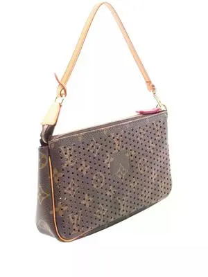 LOUIS VUITTON Monogram Perforated Pochette Accessoires Shoulder Bag - Brown