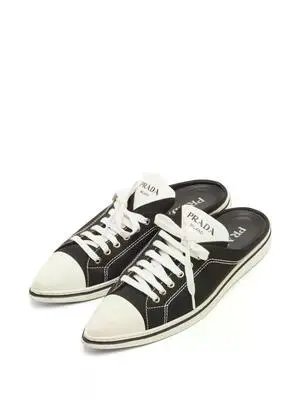 Prada Pointed-toe Lace-up Mules