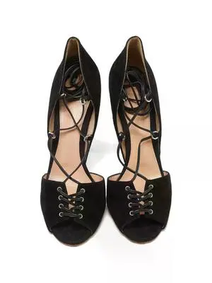 GIANVITO ROSSI Suede Lace-up Sandals