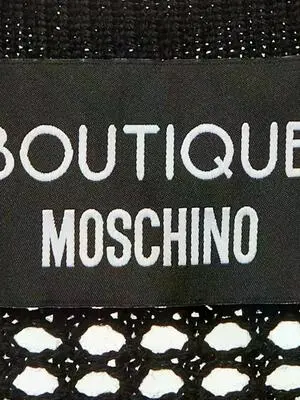 Moschino Open-knit Floral Appliqué Cardigan