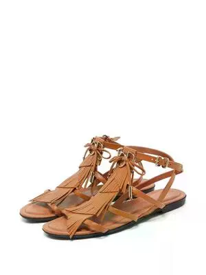 TOD'S Fringed Logo Sandals