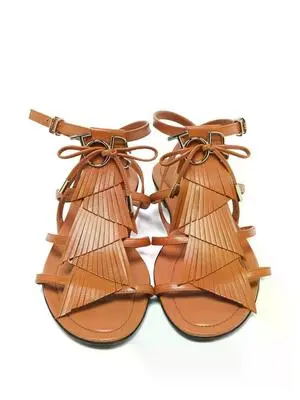 TOD'S Fringed Logo Sandals