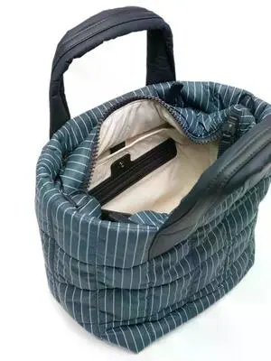 VEECOLLECTIVE Porter Pinstripe Quilted Tote Bag - Blue