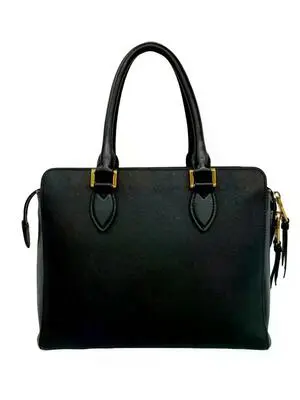 Prada Saffiano And Soft Calf Satchel - Black