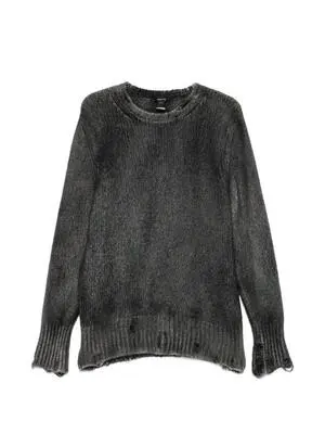Avant Toi Distressed Spray-effect Sweater